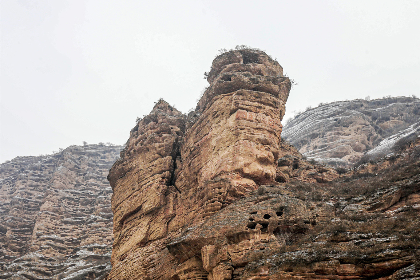 春意渐浓时 石林披白纱